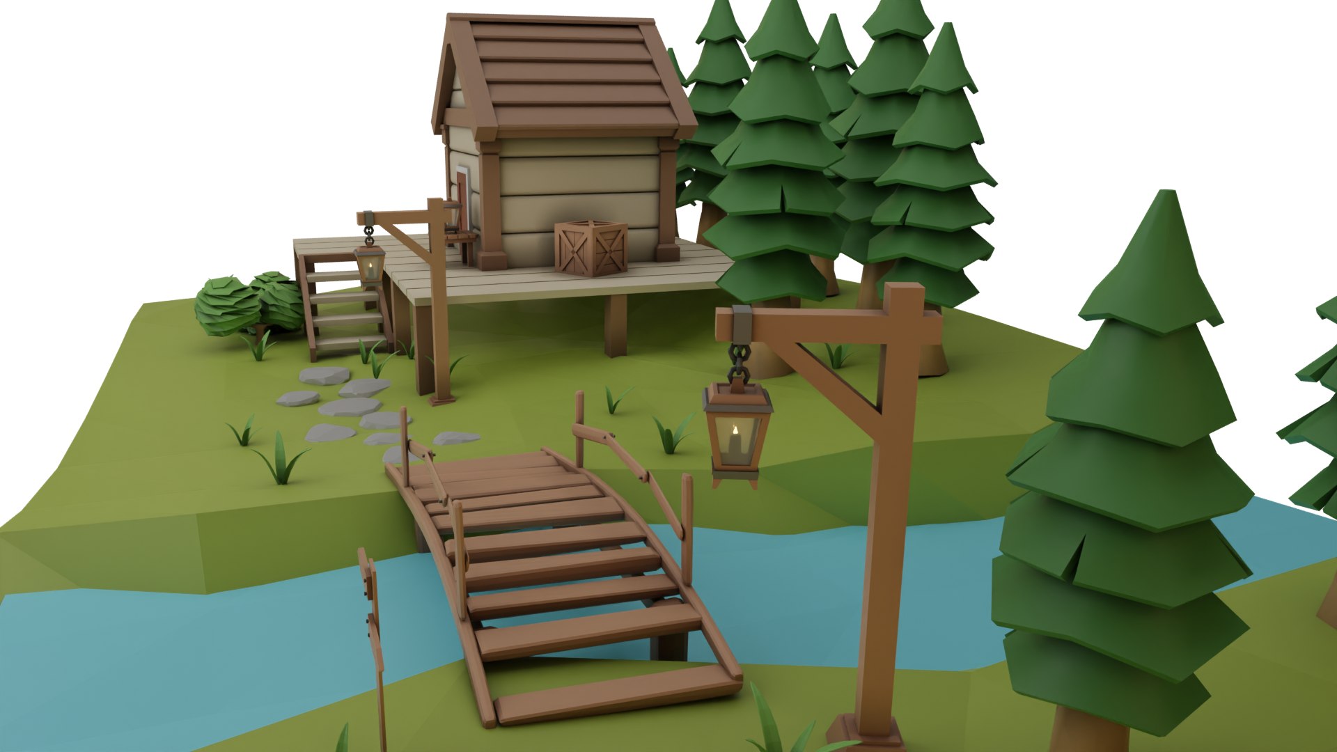 Free 3D Model Low Poly House - TurboSquid 1910430