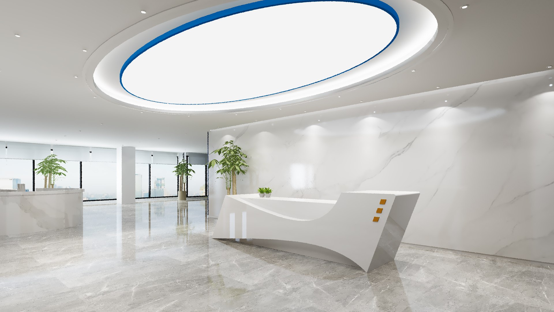3D Model Reception Desk - TurboSquid 2221212