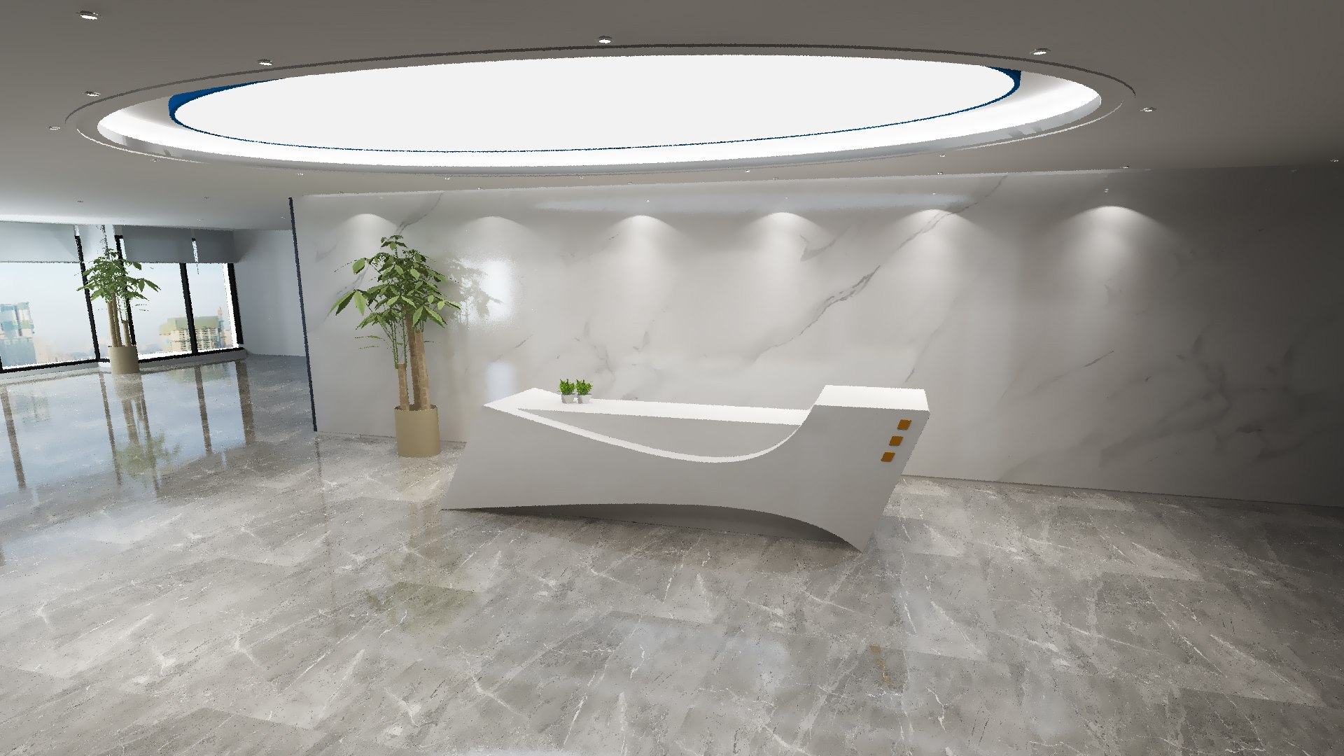 3D Model Reception Desk - TurboSquid 2221212