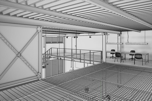 architecture loft industrial 3d model