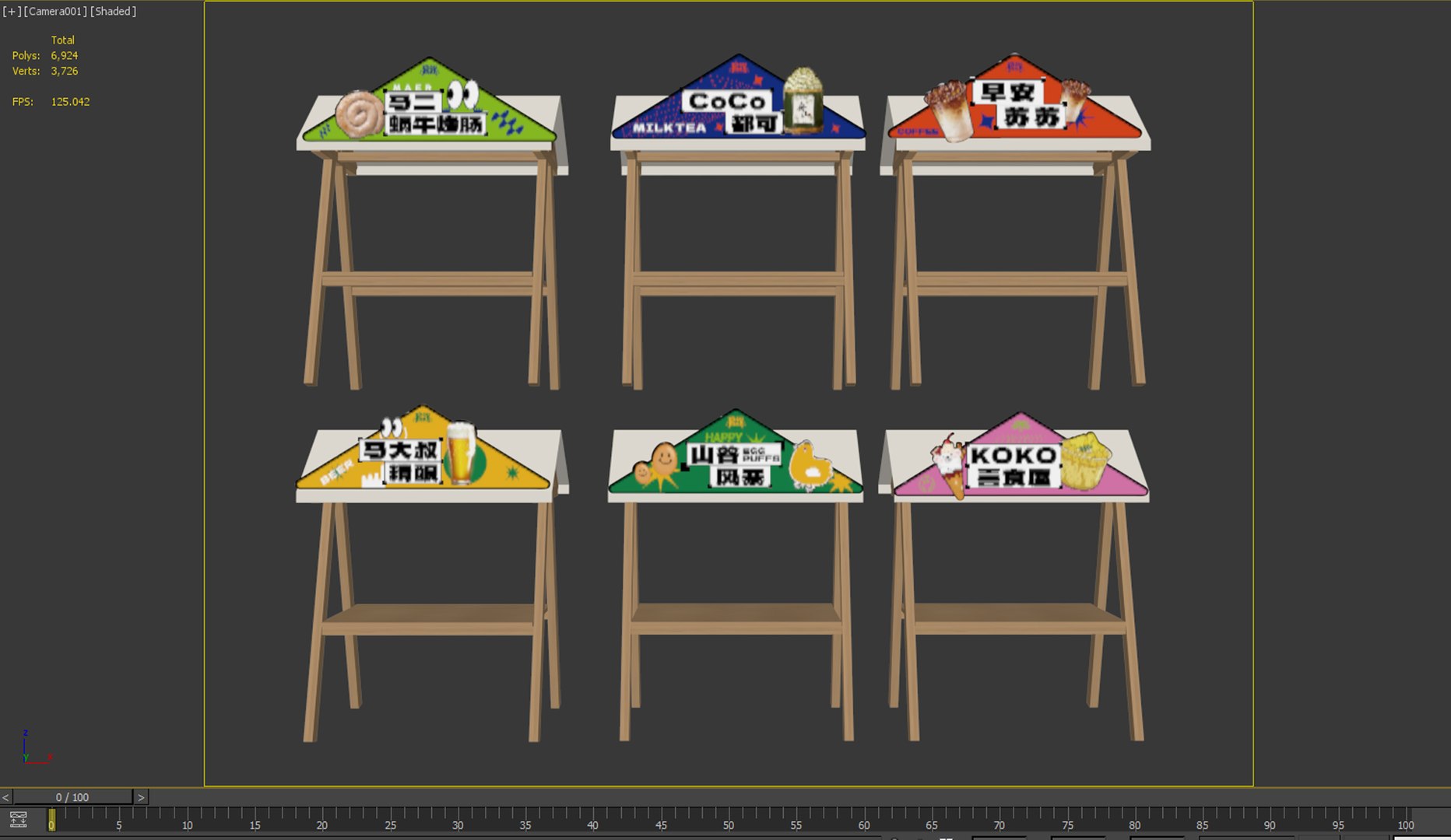 Market Stall Signage Multiple Types Of Stalls Mobile Stalls Market ...