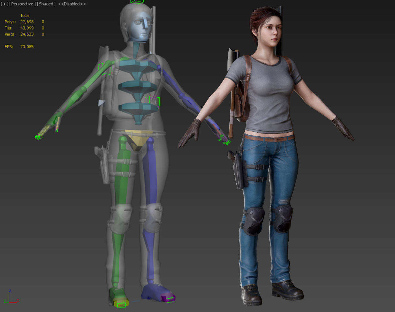 Hero survivor rigged female 3D model - TurboSquid 1206443