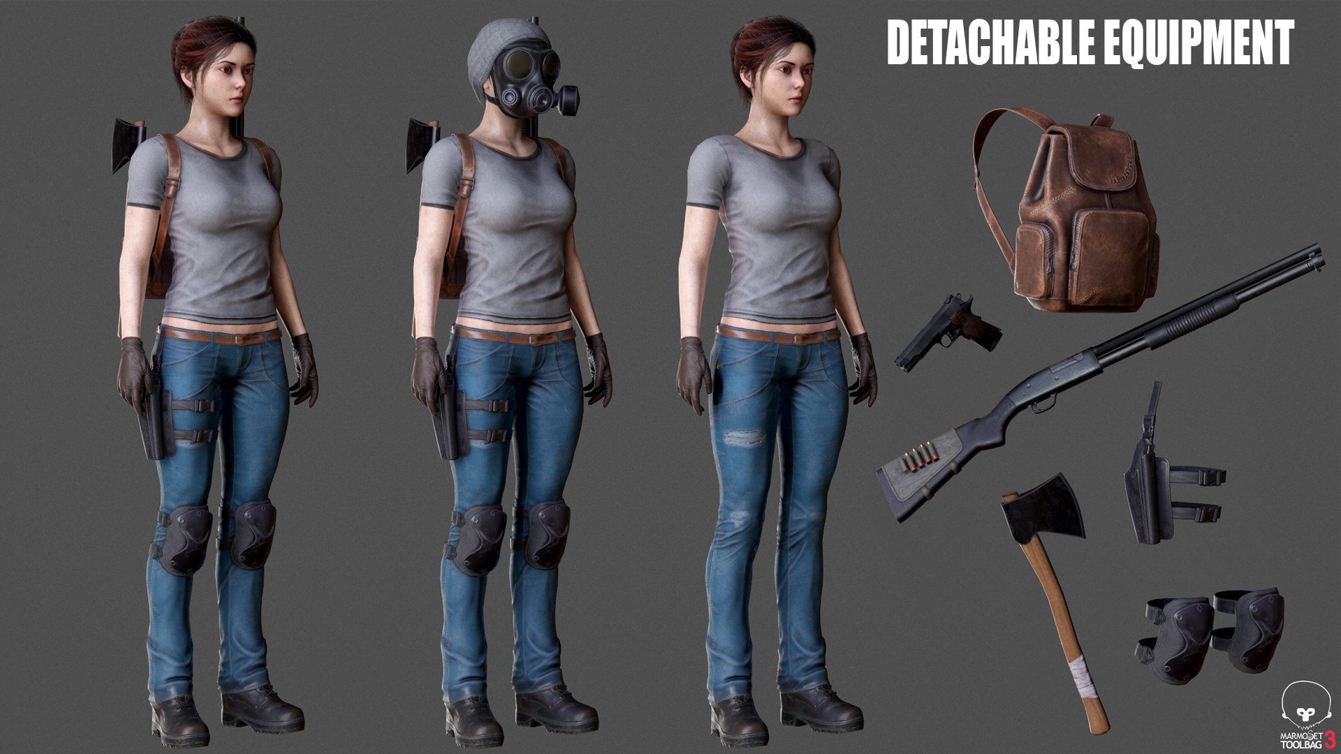 Hero Survivor Rigged Female 3D Model - TurboSquid 1206443