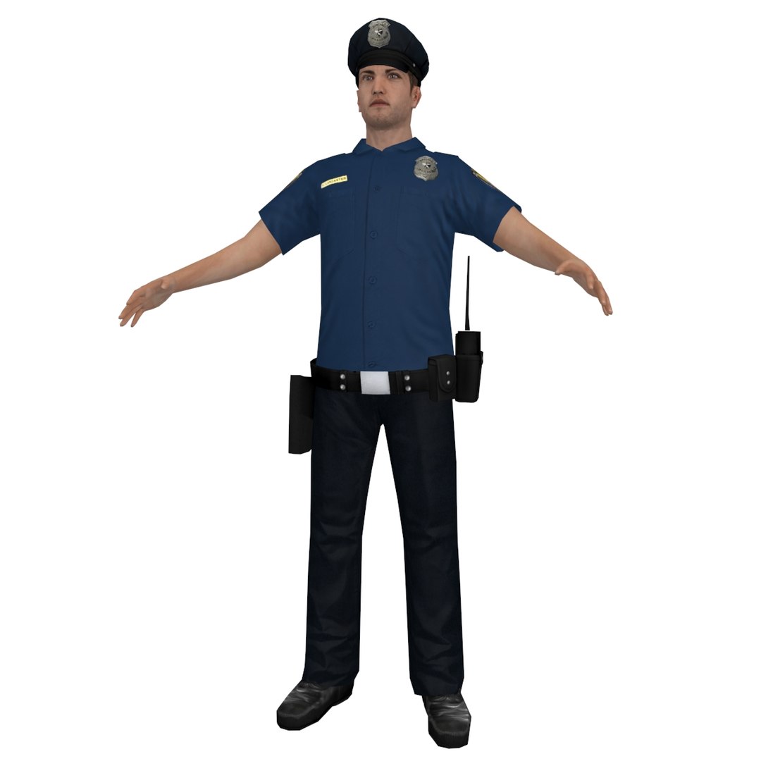 3d rigged police officer 6