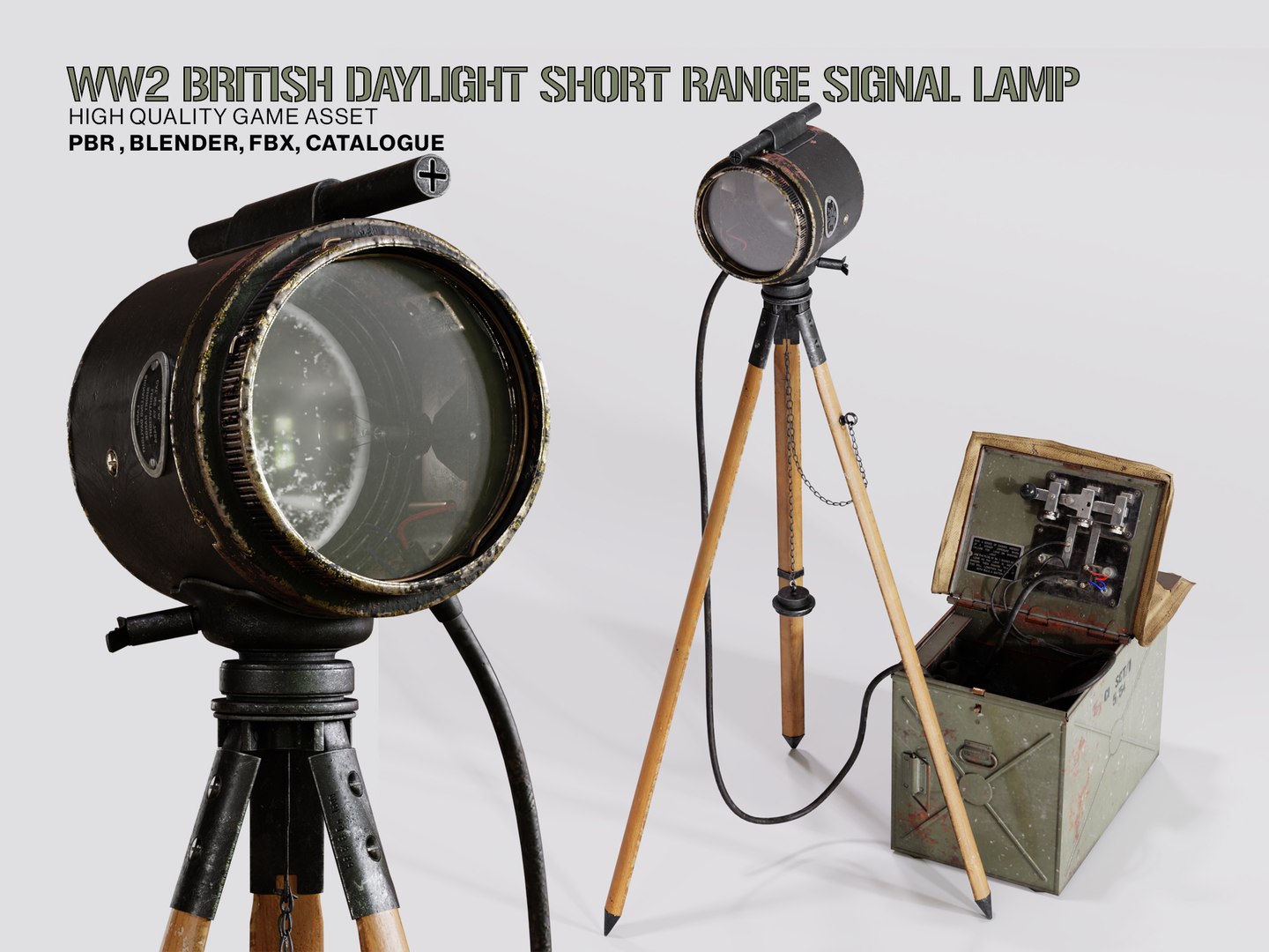 3D WW2 British Daylight Short Range Signal Lamp Model - TurboSquid 2245246