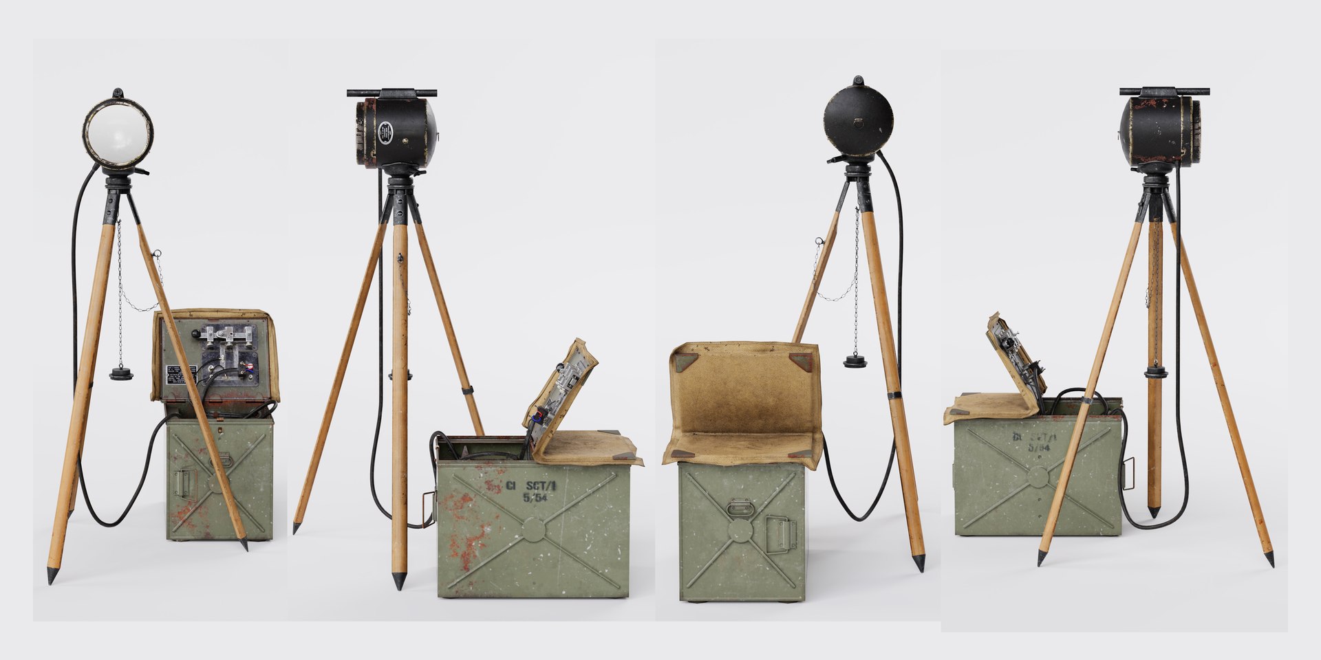 3D WW2 British Daylight Short Range Signal Lamp Model - TurboSquid 2245246