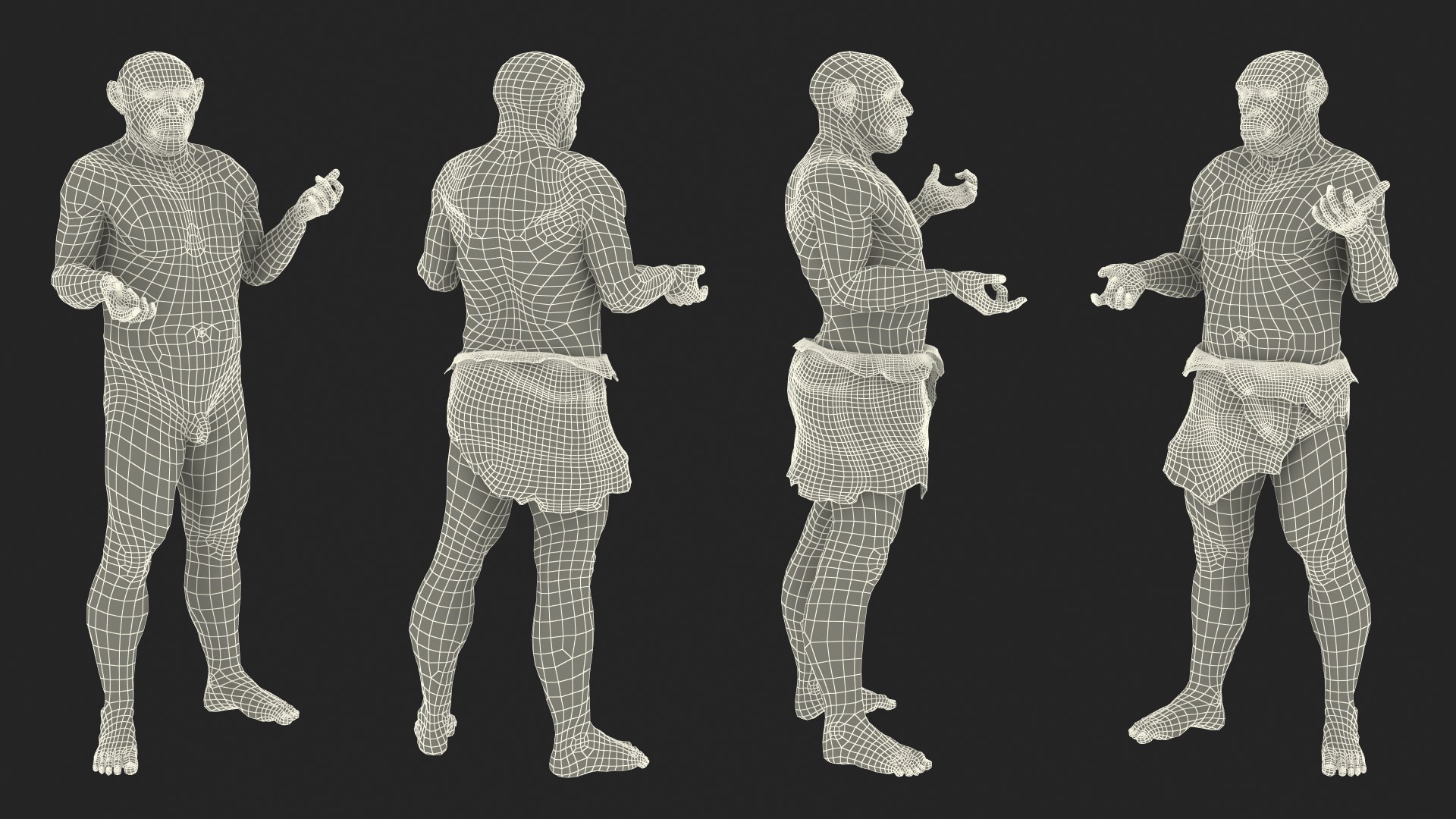 3D Stand Neanderthal Fur - TurboSquid 2094472