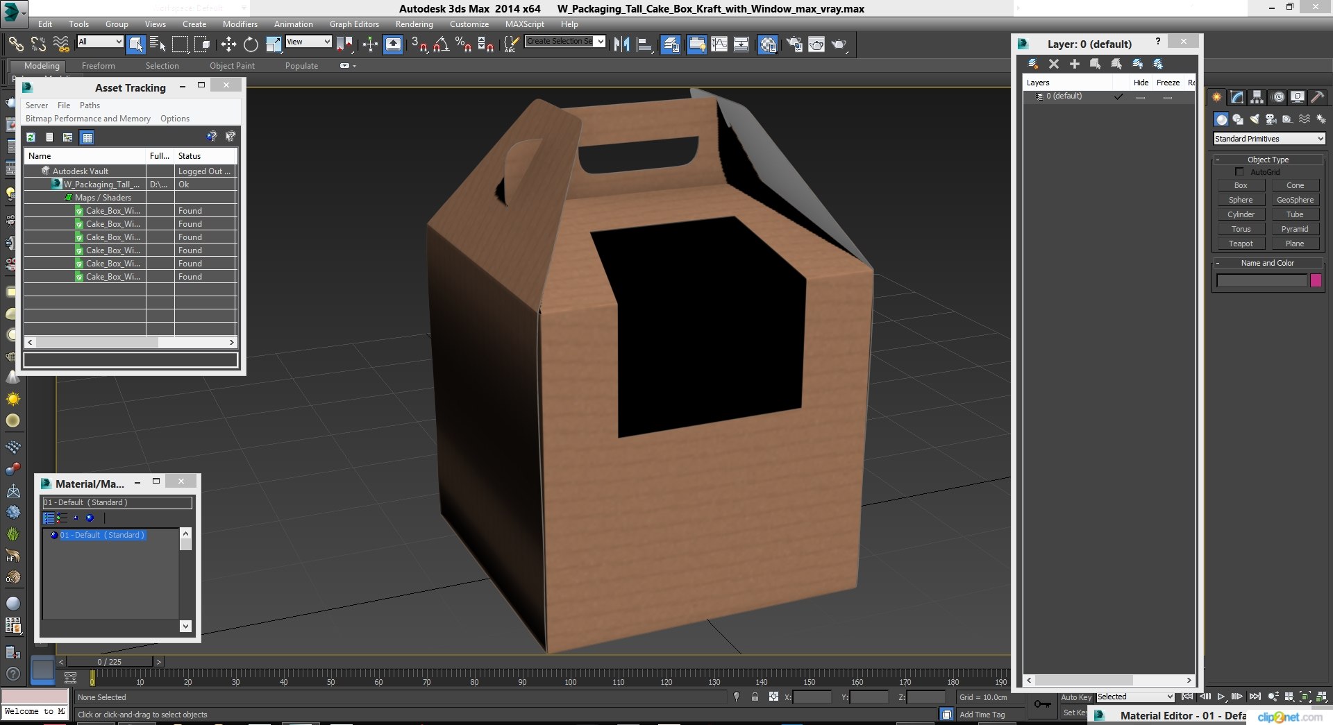 W Packaging Tall Cake Box Kraft With Window 3D Model - TurboSquid 1931090