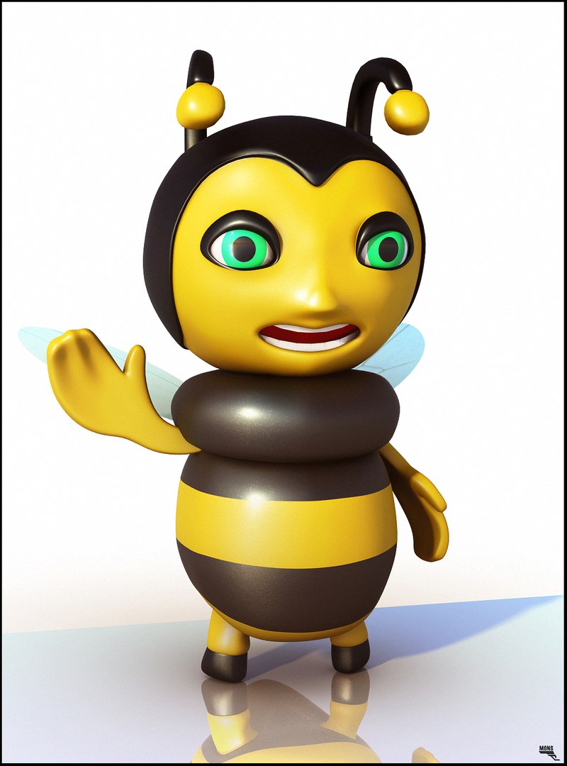 3D Model Bee Toon Cartoon - TurboSquid 1153677