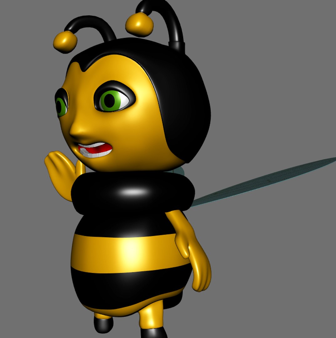 3D Model Bee Toon Cartoon - TurboSquid 1153677