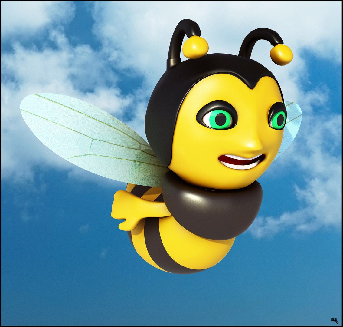 3D Model Bee Toon Cartoon - TurboSquid 1153677
