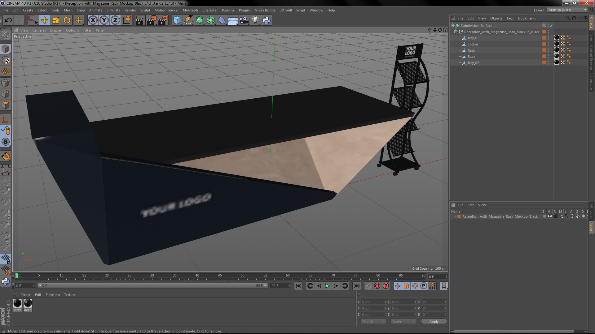 Reception with Magazine Rack Mockup Black 3D model - TurboSquid 2071323