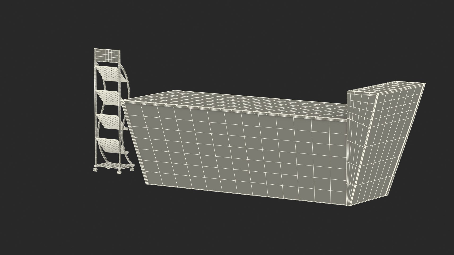 Reception with Magazine Rack Mockup Black 3D model - TurboSquid 2071323
