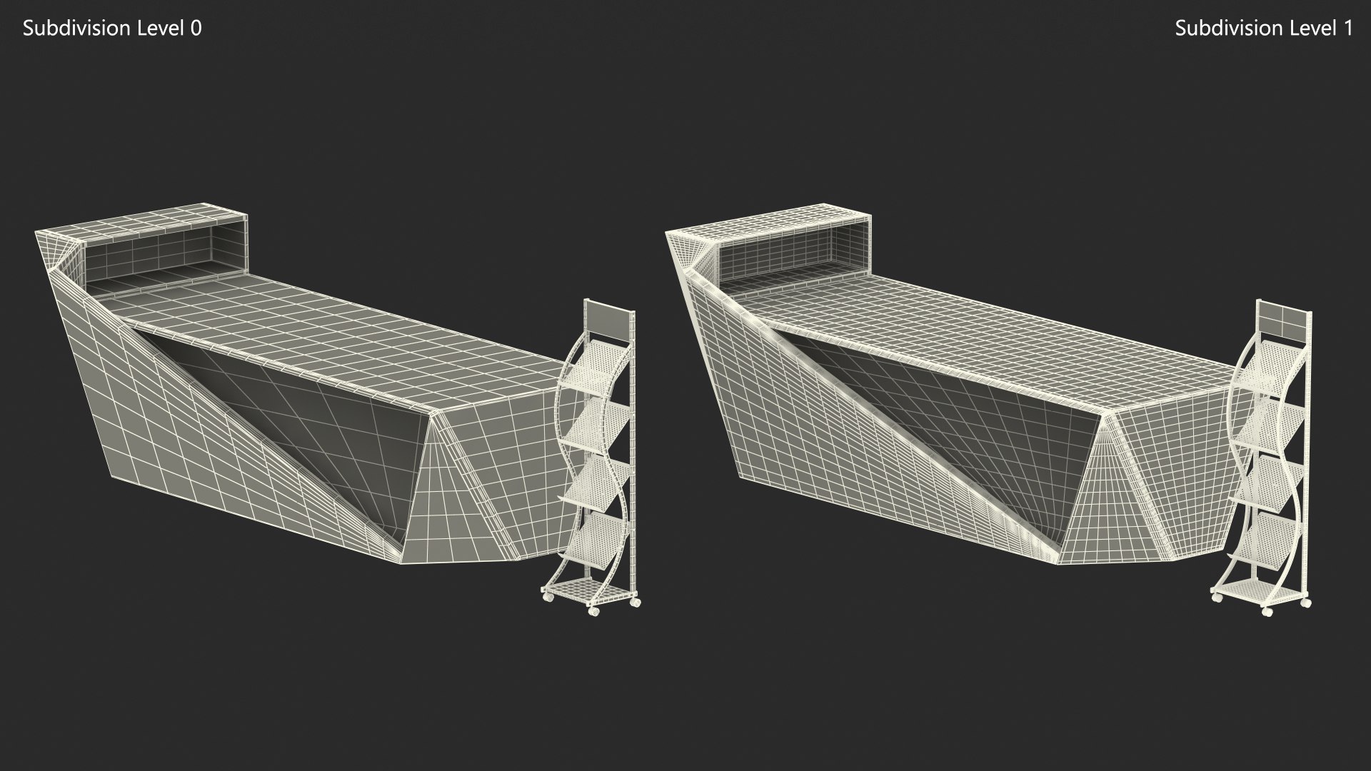 Reception with Magazine Rack Mockup Black 3D model - TurboSquid 2071323