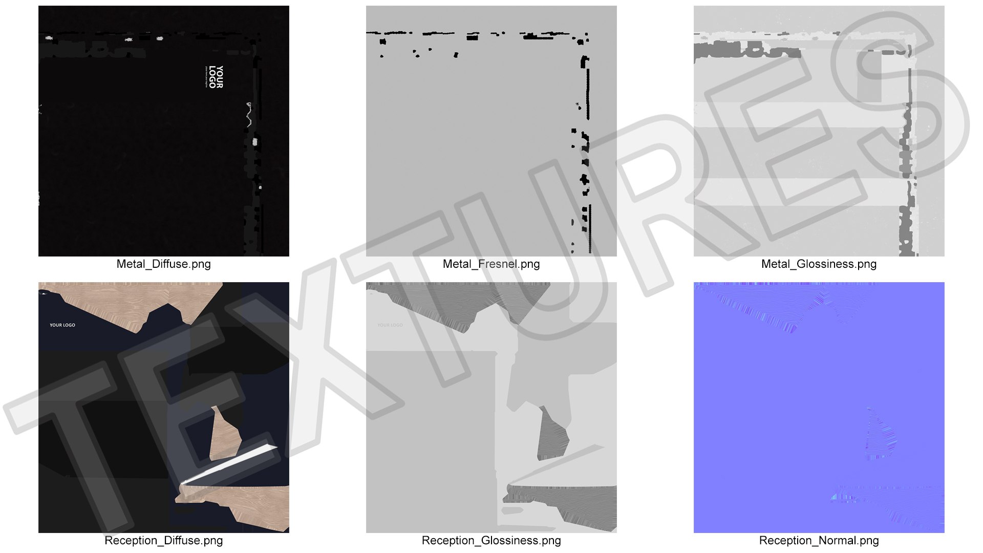 Reception with Magazine Rack Mockup Black 3D model - TurboSquid 2071323