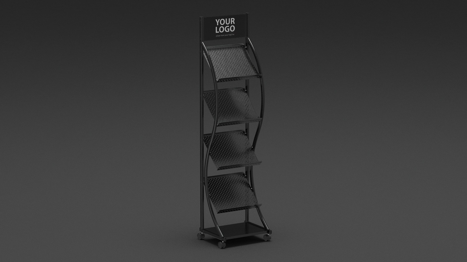 Reception with Magazine Rack Mockup Black 3D model - TurboSquid 2071323