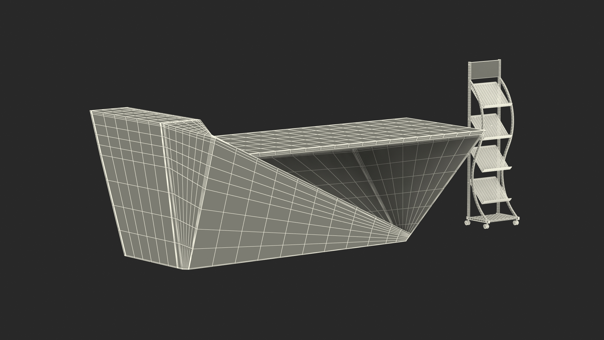 Reception with Magazine Rack Mockup Black 3D model - TurboSquid 2071323