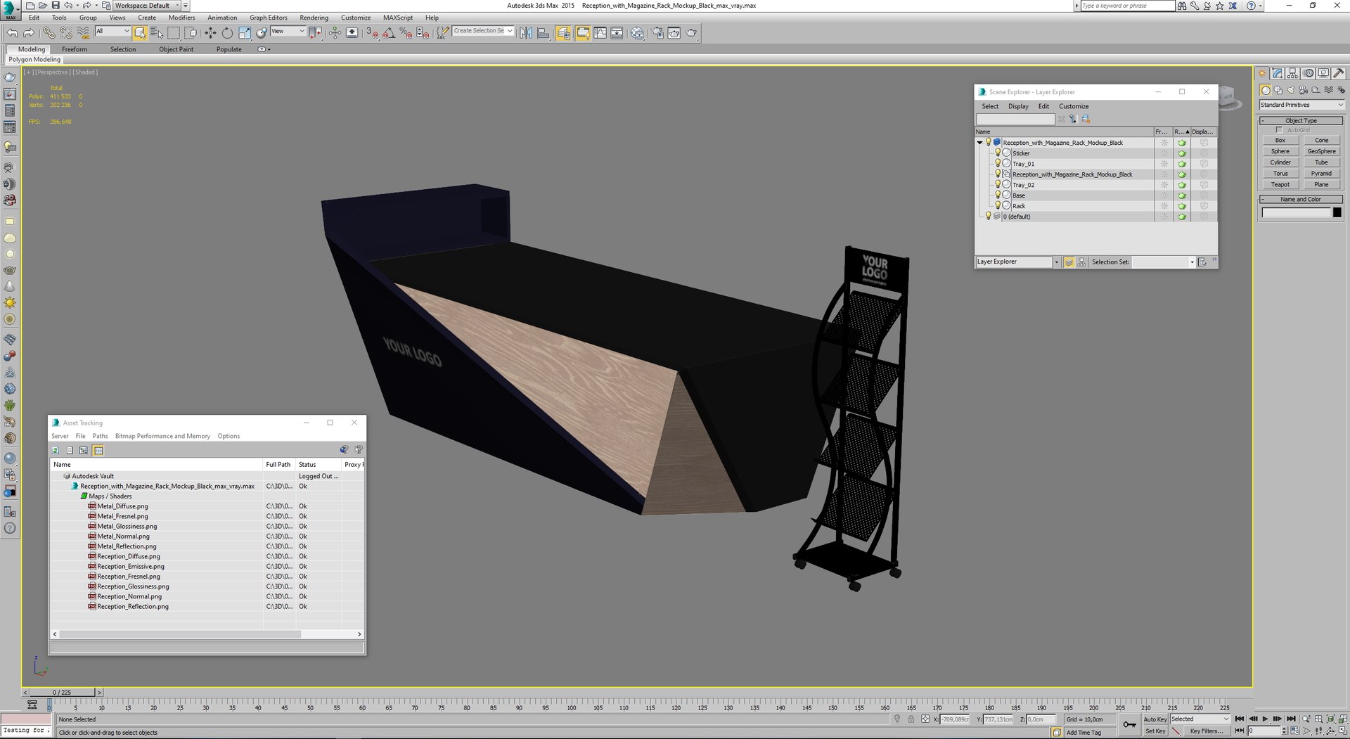 Reception with Magazine Rack Mockup Black 3D model - TurboSquid 2071323
