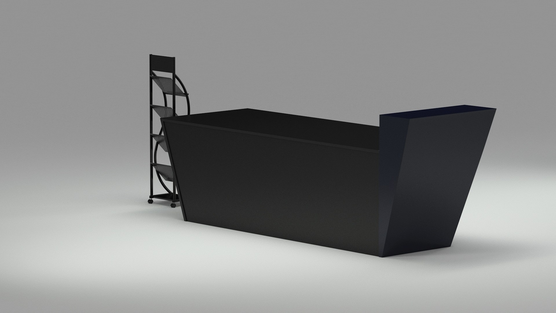 Reception with Magazine Rack Mockup Black 3D model - TurboSquid 2071323