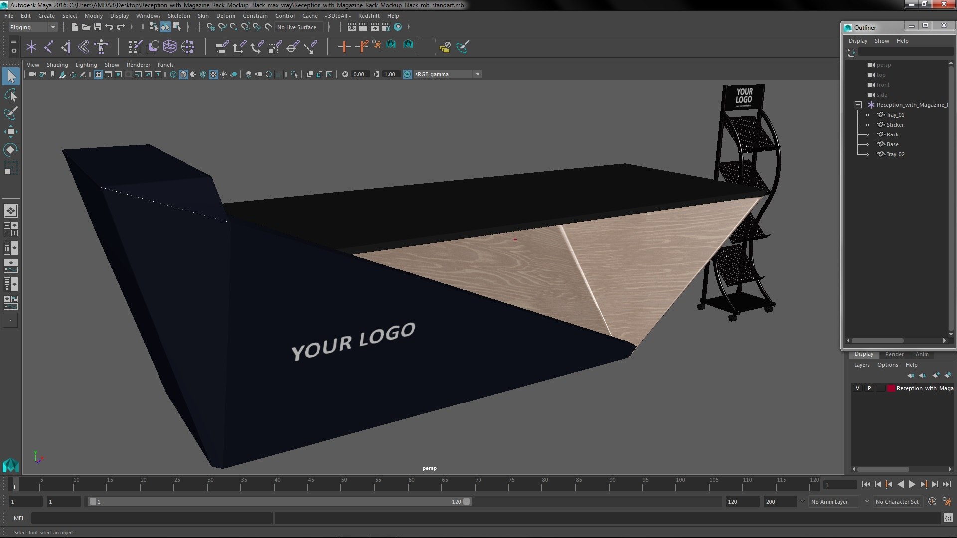 Reception with Magazine Rack Mockup Black 3D model - TurboSquid 2071323