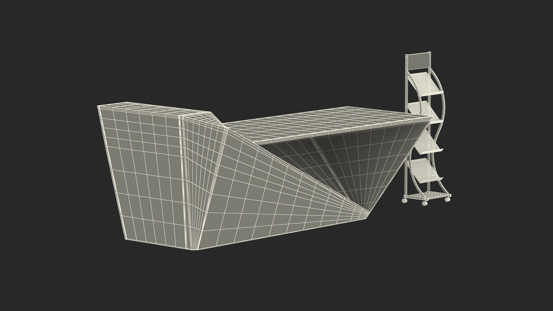 Reception with Magazine Rack Mockup Black 3D model - TurboSquid 2071323