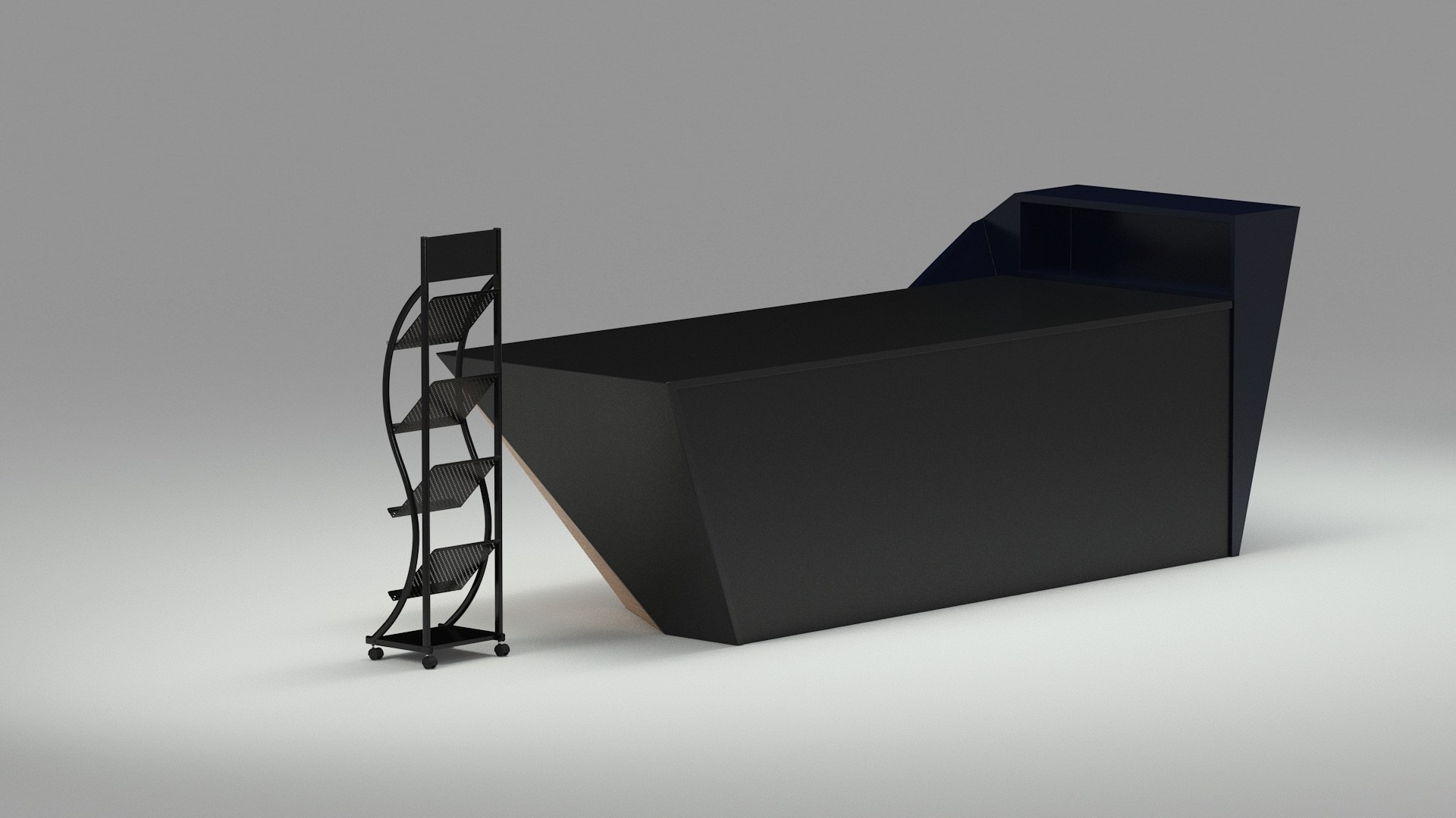 Reception with Magazine Rack Mockup Black 3D model - TurboSquid 2071323