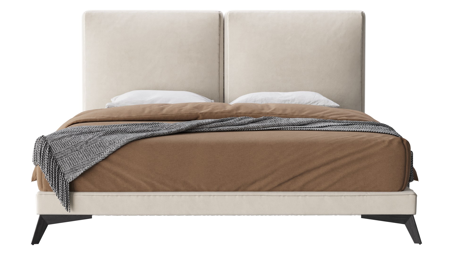 Clara White Suede Fabric Modern Bed 3D Model - TurboSquid 2217059