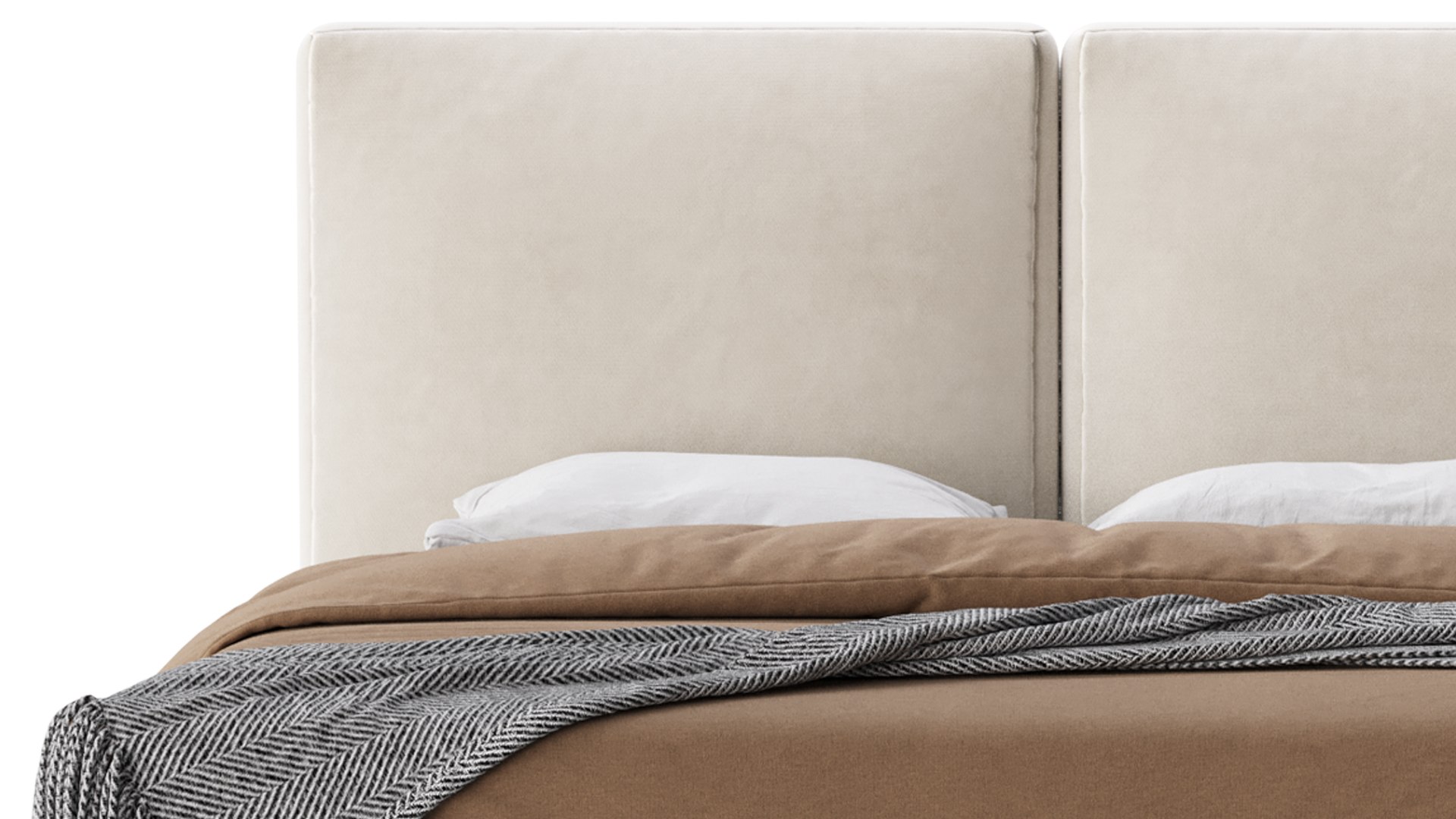 Clara White Suede Fabric Modern Bed 3D Model - TurboSquid 2217059