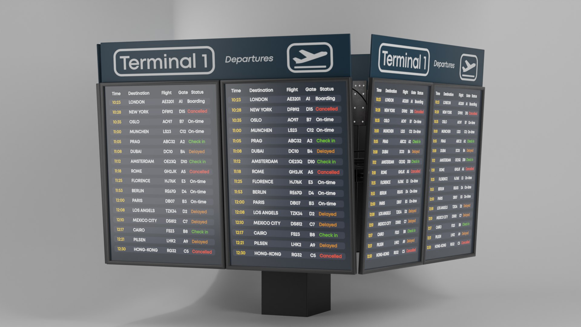Flight Information Displays Model - TurboSquid 2251373