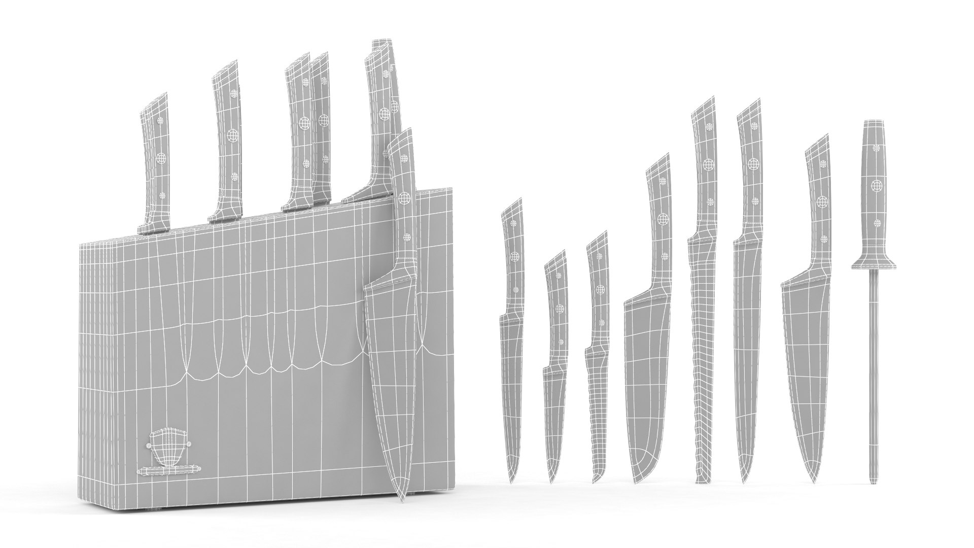 3D Kitchen Knife Set Model - TurboSquid 2349748