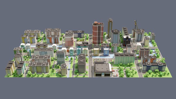 modelo 3d ciudad low poly URSS - TurboSquid 1781518
