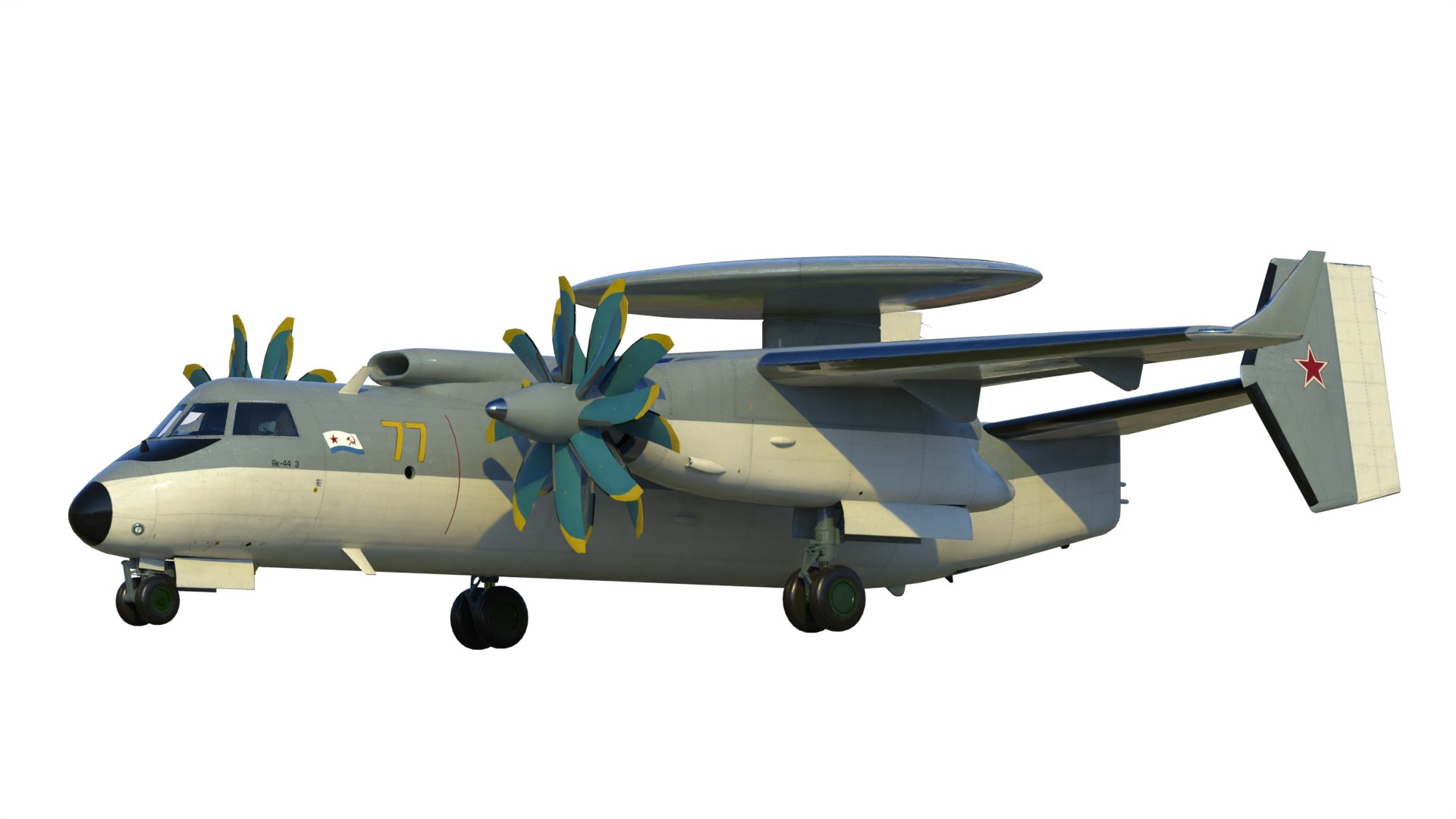 Yak-44 AEW 3D Model - TurboSquid 2226835