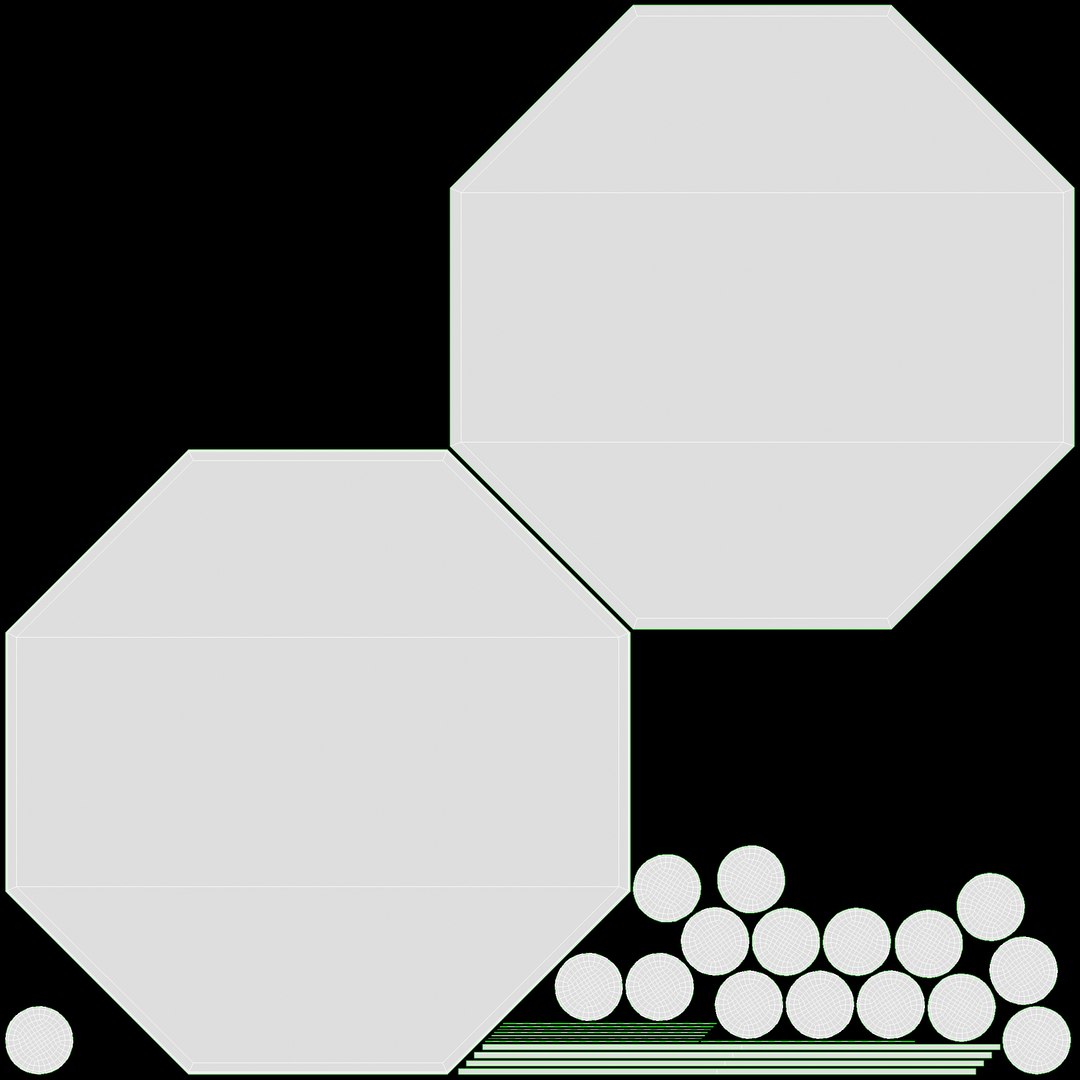 Poker Table Octagonal with Chairs model - TurboSquid 2166687