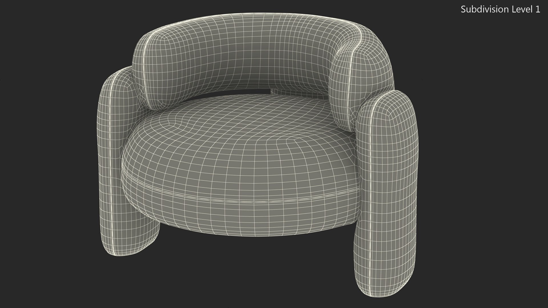 3D Modern Velvet Grey Armchair model - TurboSquid 2086093