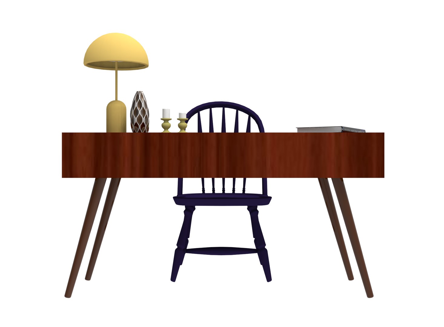 3D Study Table Set Model - TurboSquid 2127661