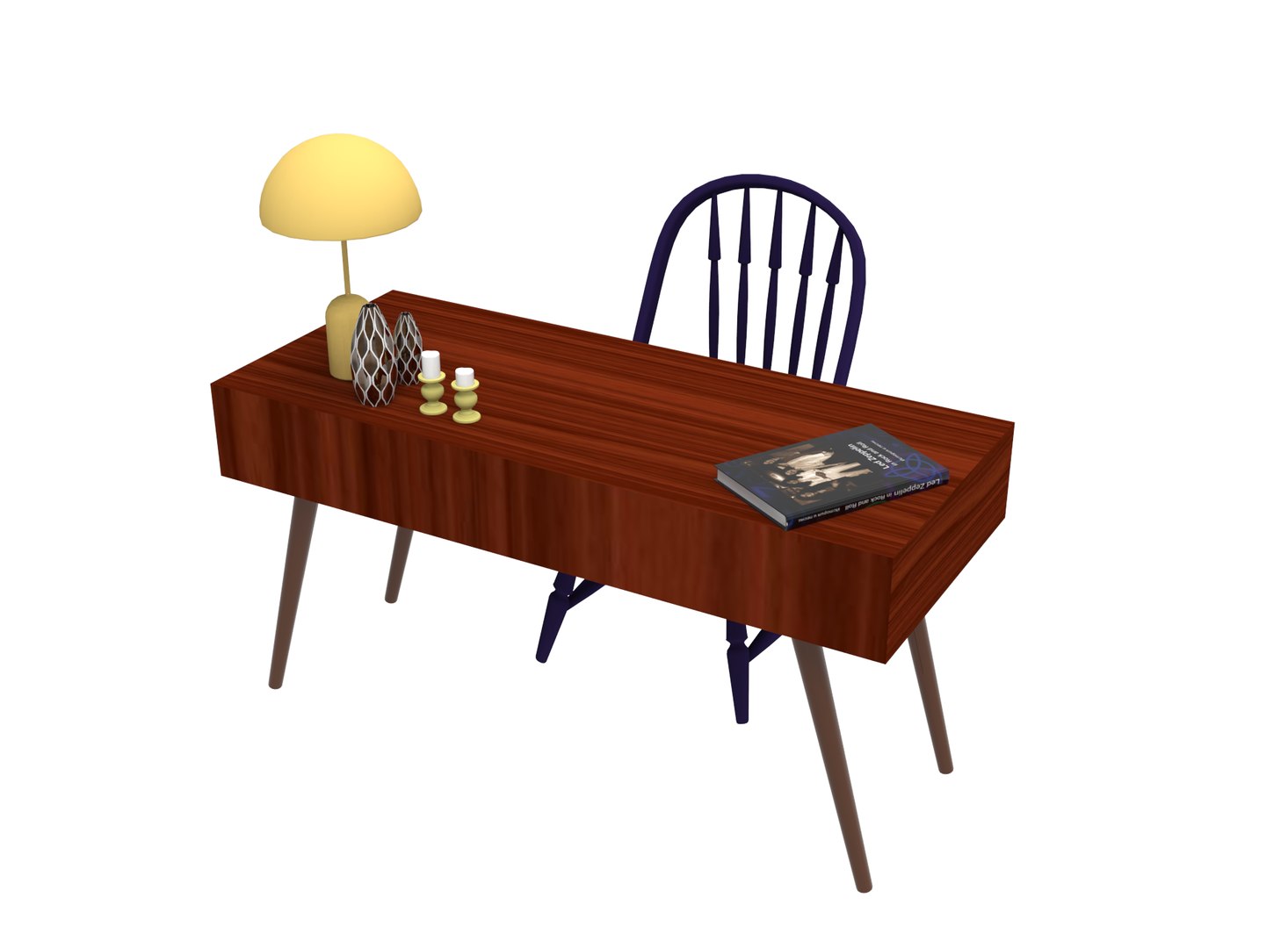 3D Study Table Set Model - TurboSquid 2127661