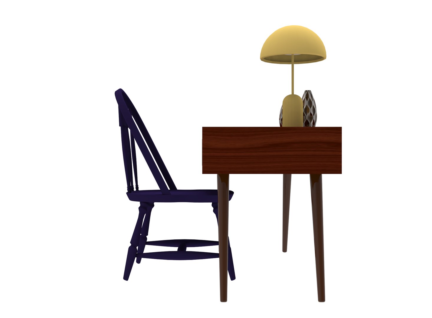 3D Study Table Set Model - TurboSquid 2127661