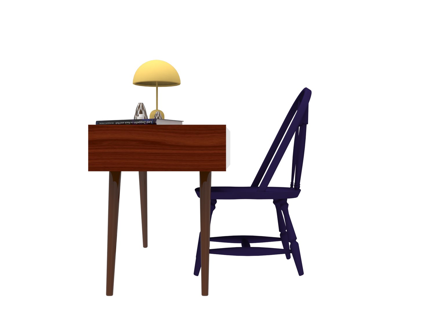 3D Study Table Set Model - TurboSquid 2127661