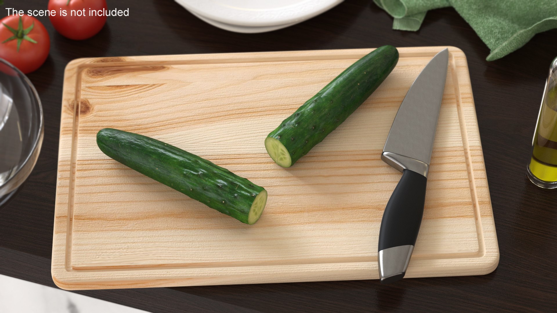Cucumber Two Halves 3D Model - TurboSquid 1981846