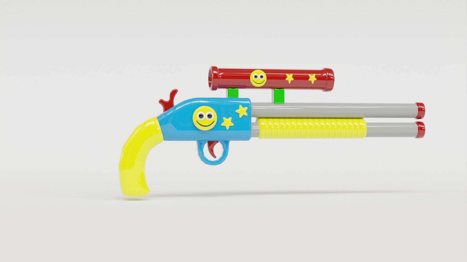 Colorful Smiley Toy Gun 3D Model Games Animations Fun Scenes 3D Model ...