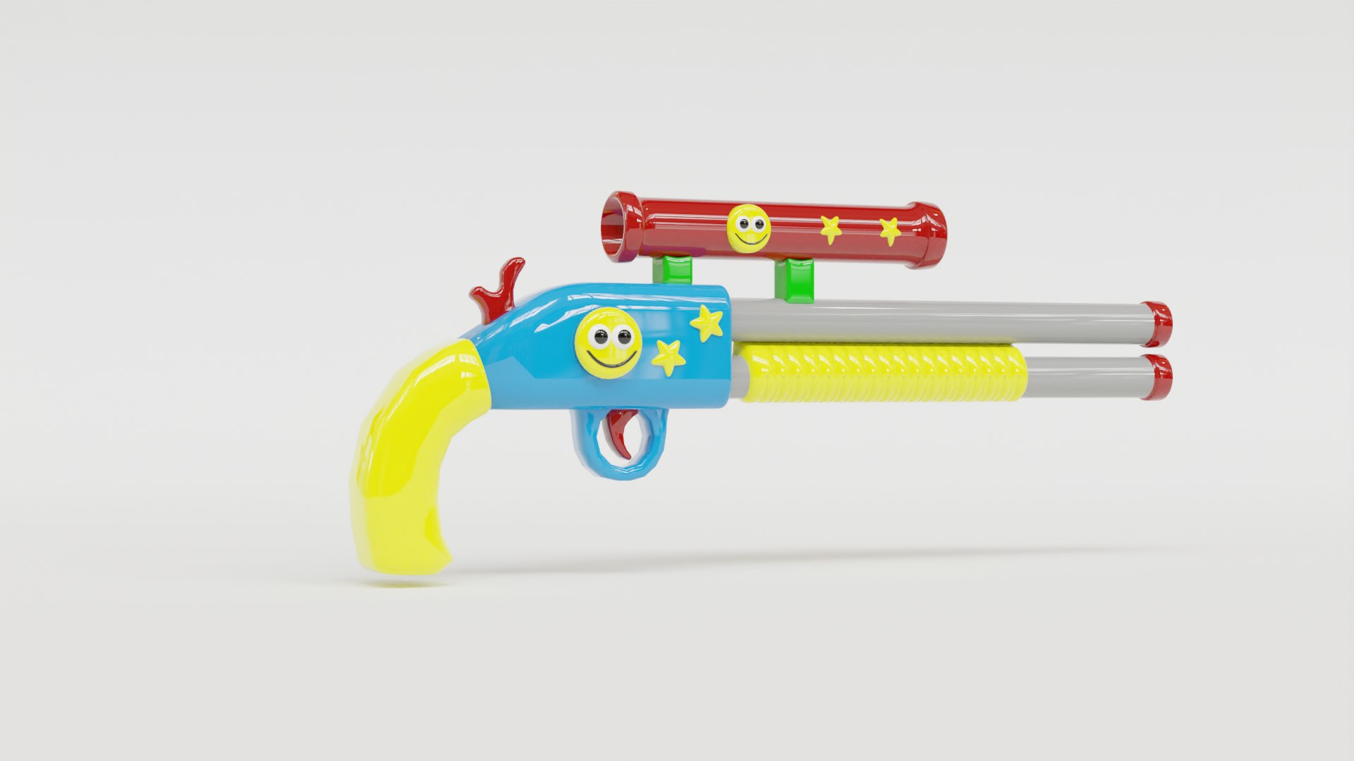 Colorful Smiley Toy Gun 3D Model Games Animations Fun Scenes 3D Model ...