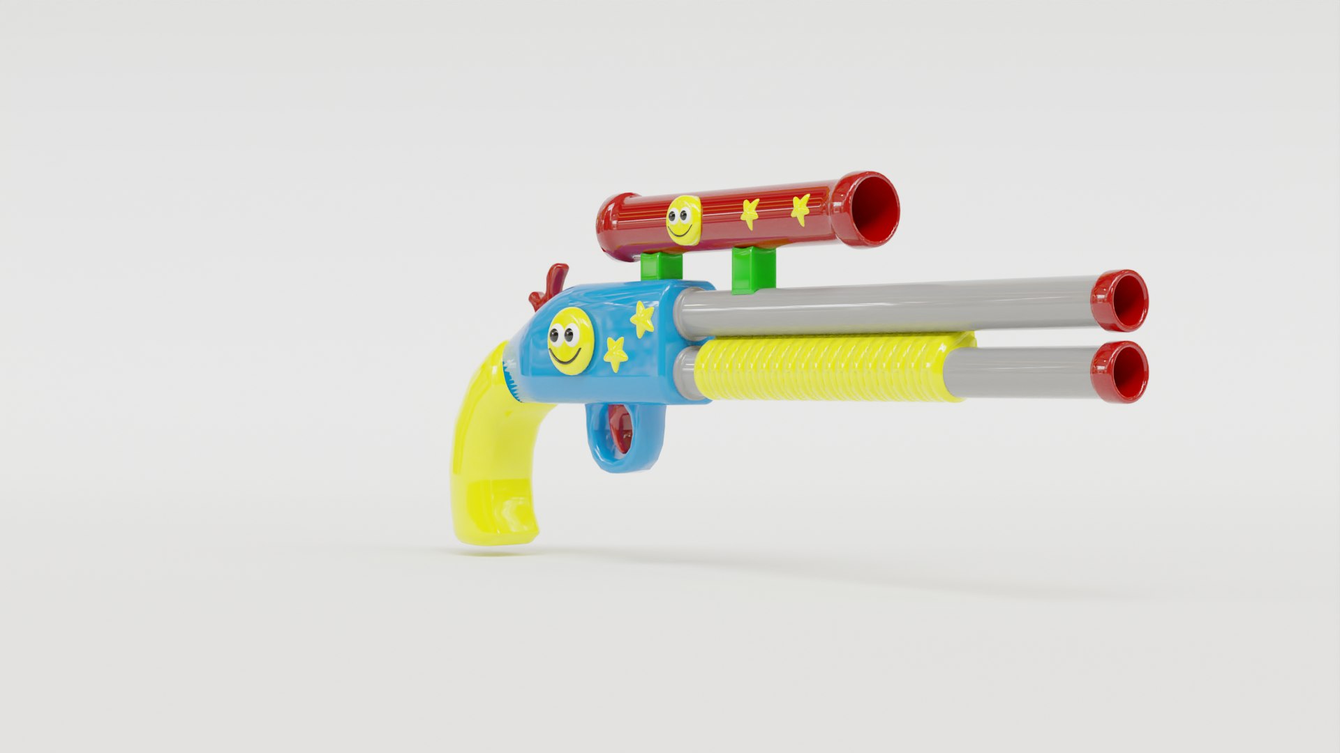 Colorful Smiley Toy Gun 3D Model Games Animations Fun Scenes 3D Model ...