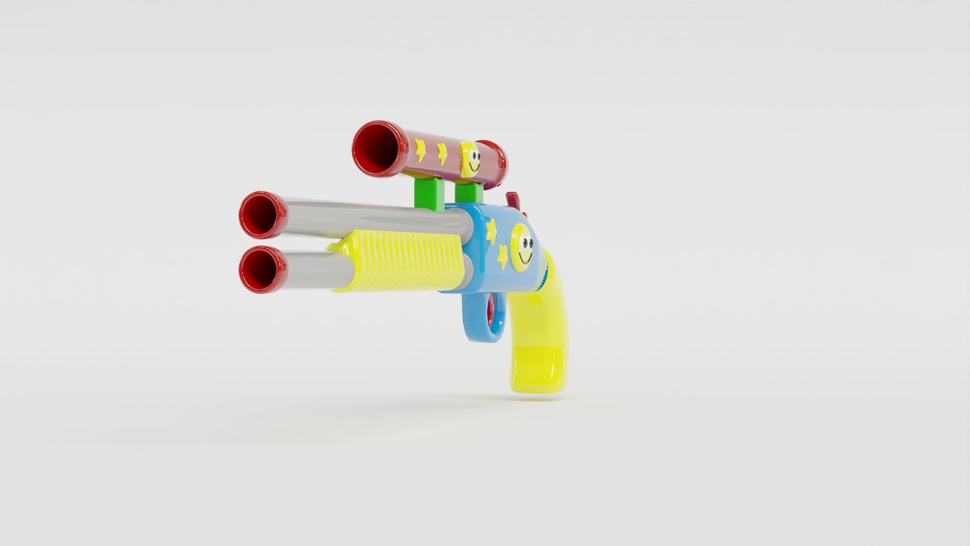 Colorful Smiley Toy Gun 3D Model Games Animations Fun Scenes 3D Model ...