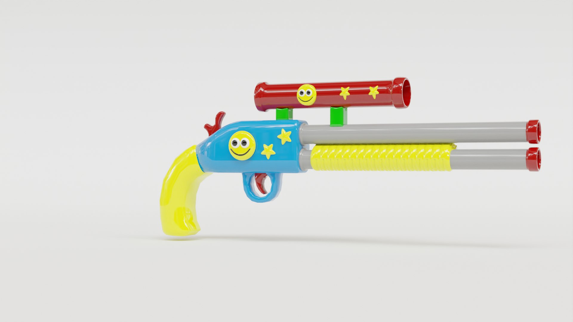 Colorful Smiley Toy Gun 3D Model Games Animations Fun Scenes 3D Model ...
