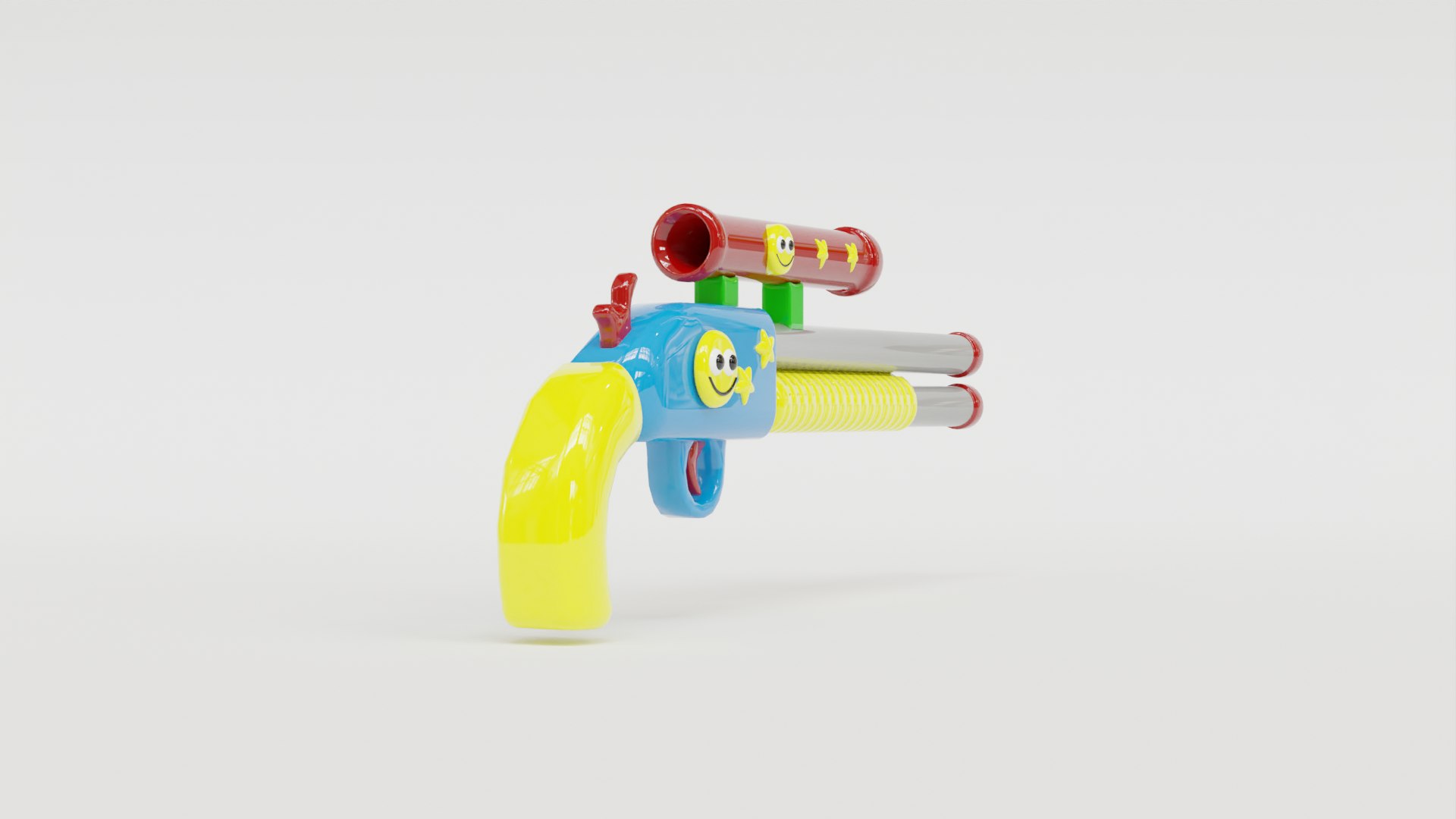 Colorful Smiley Toy Gun 3D Model Games Animations Fun Scenes 3D Model ...