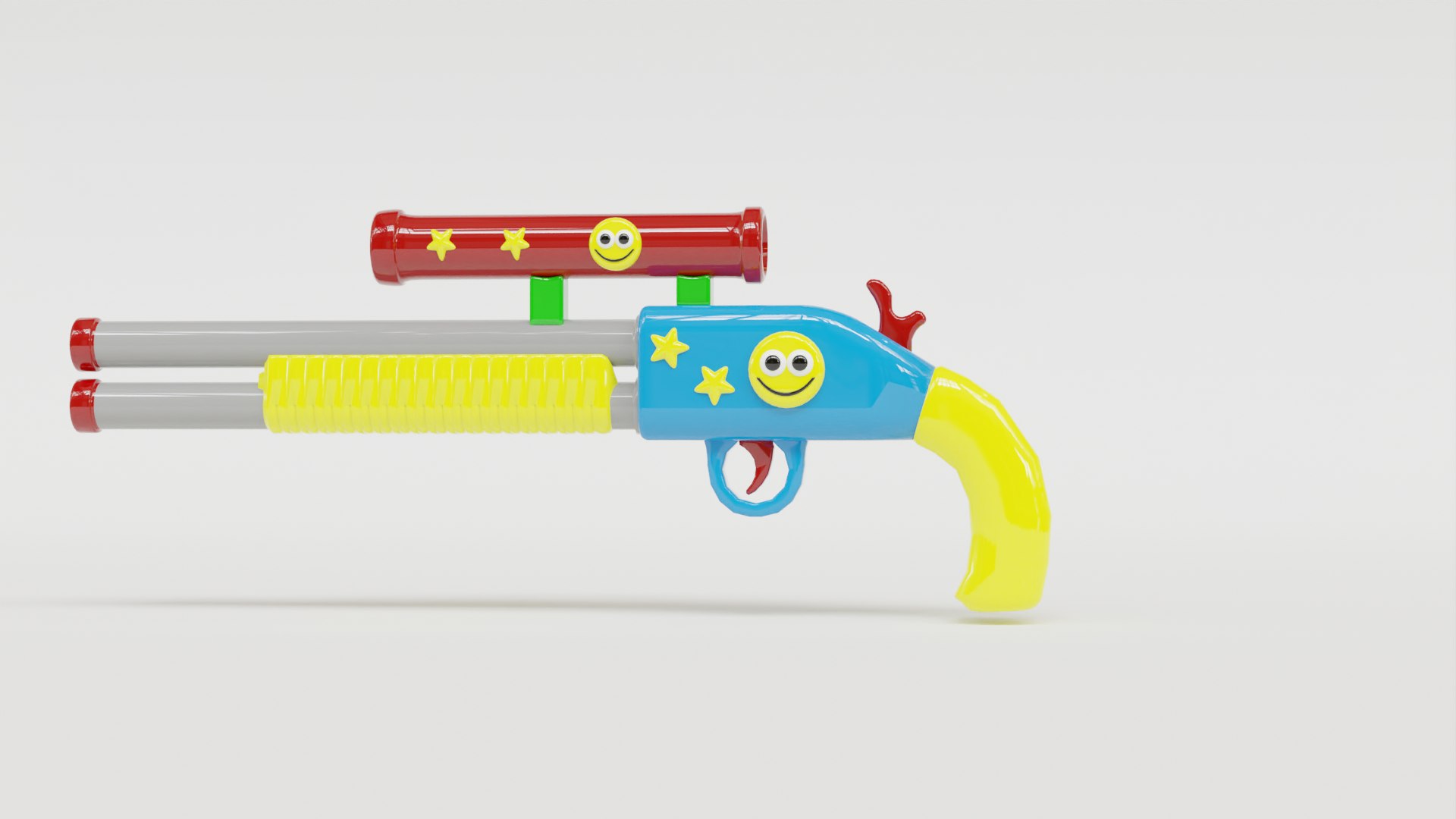 Colorful Smiley Toy Gun 3D Model Games Animations Fun Scenes 3D Model ...