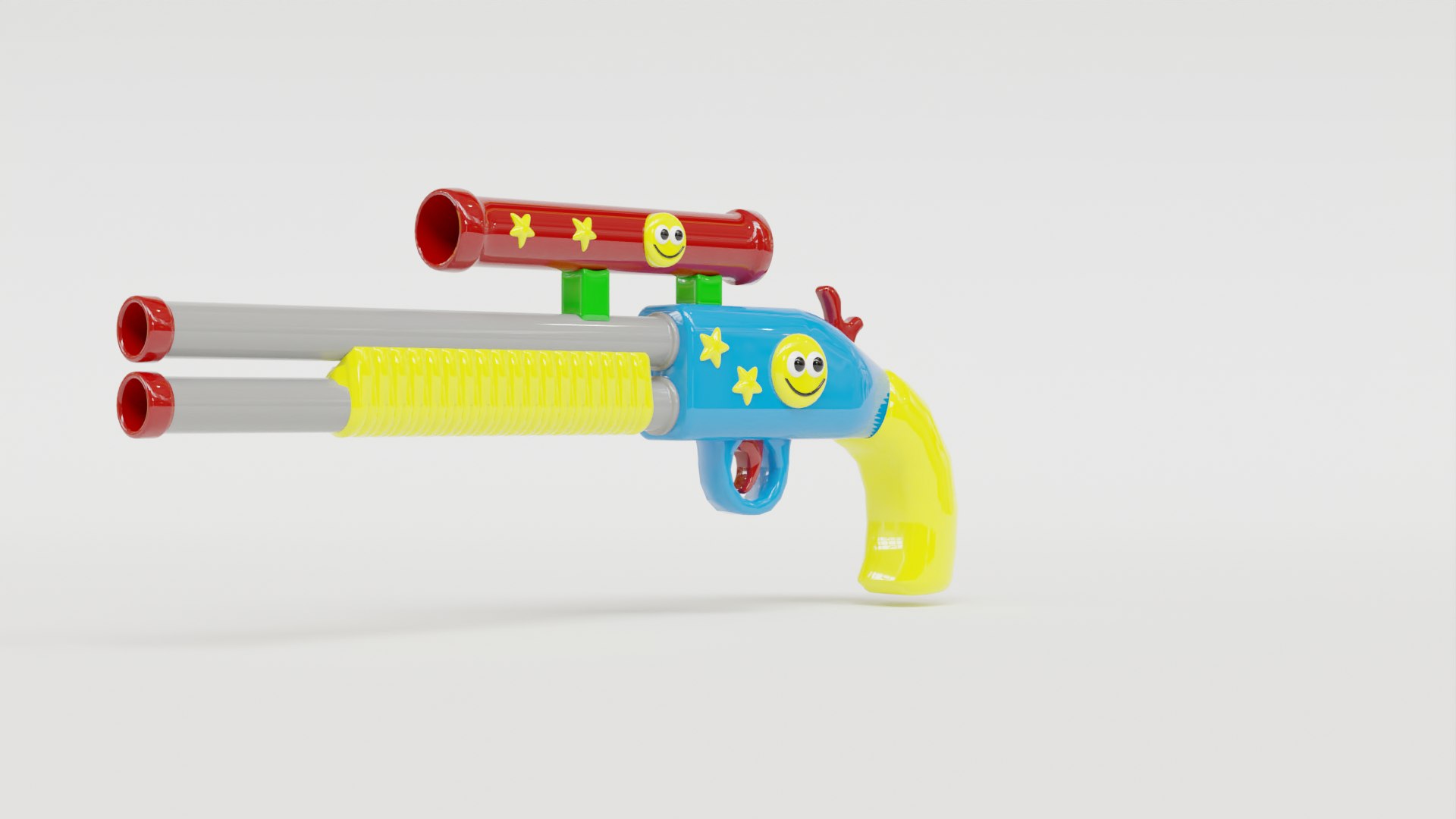 Colorful Smiley Toy Gun 3D Model Games Animations Fun Scenes 3D Model ...
