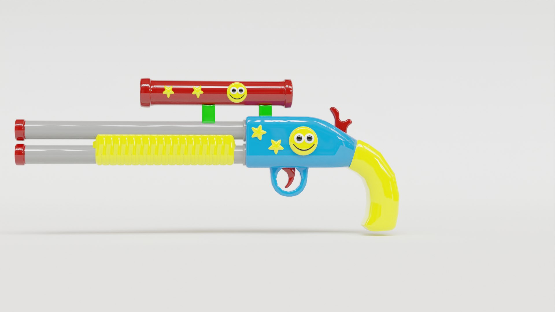 Colorful Smiley Toy Gun 3D Model Games Animations Fun Scenes 3D Model ...