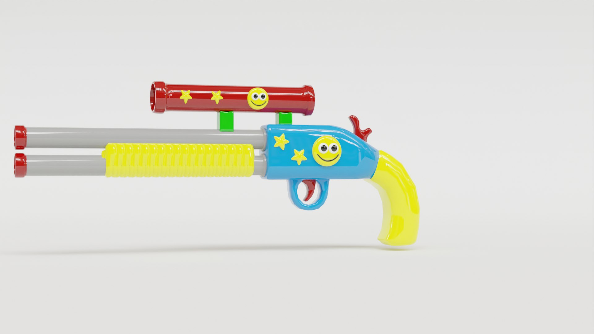 Colorful Smiley Toy Gun 3D Model Games Animations Fun Scenes 3D Model ...
