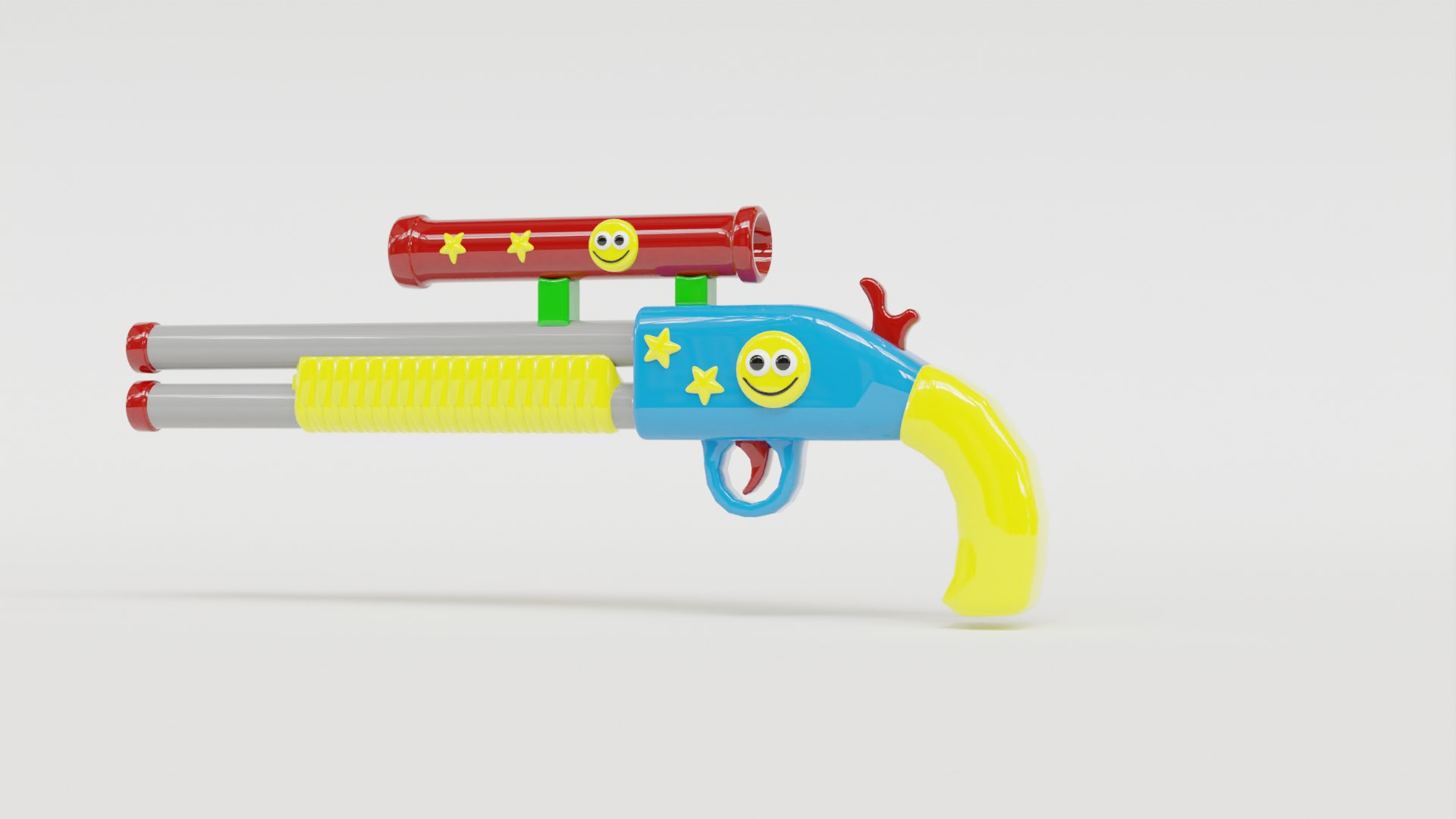 Colorful Smiley Toy Gun 3D Model Games Animations Fun Scenes 3D Model ...
